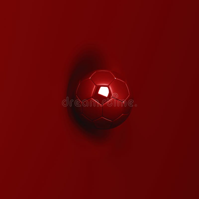 Red Soccer Ball On A Red Background Deforms The Background Canvas Stock ...