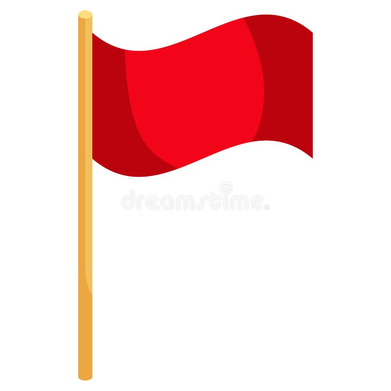 Red Soccer Corner Flag Icon, Cartoon Style Stock Vector - Illustration ...