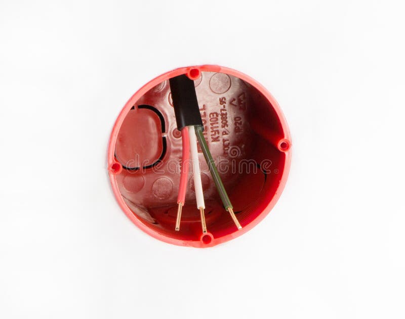 Red socket box stock photo. Image of electricity, house - 77005650