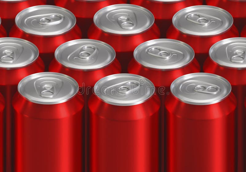 Red soda aluminum cans stock illustration. Illustration of drink ...