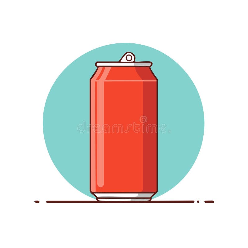 Red Soda Can Illustration, Circle Background Vector Stock Vector ...