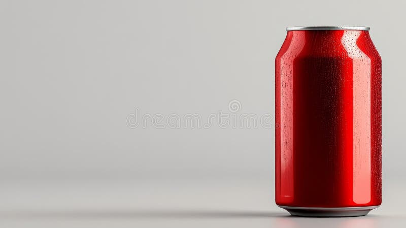 Red Soda Can with Water Droplets Stock Illustration - Illustration of ...