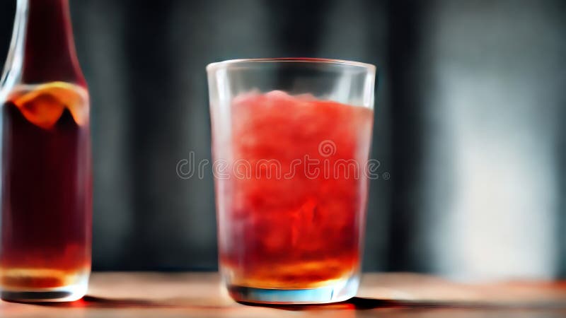Red Soda Glass on Solo. Generative AI Stock Illustration - Illustration ...
