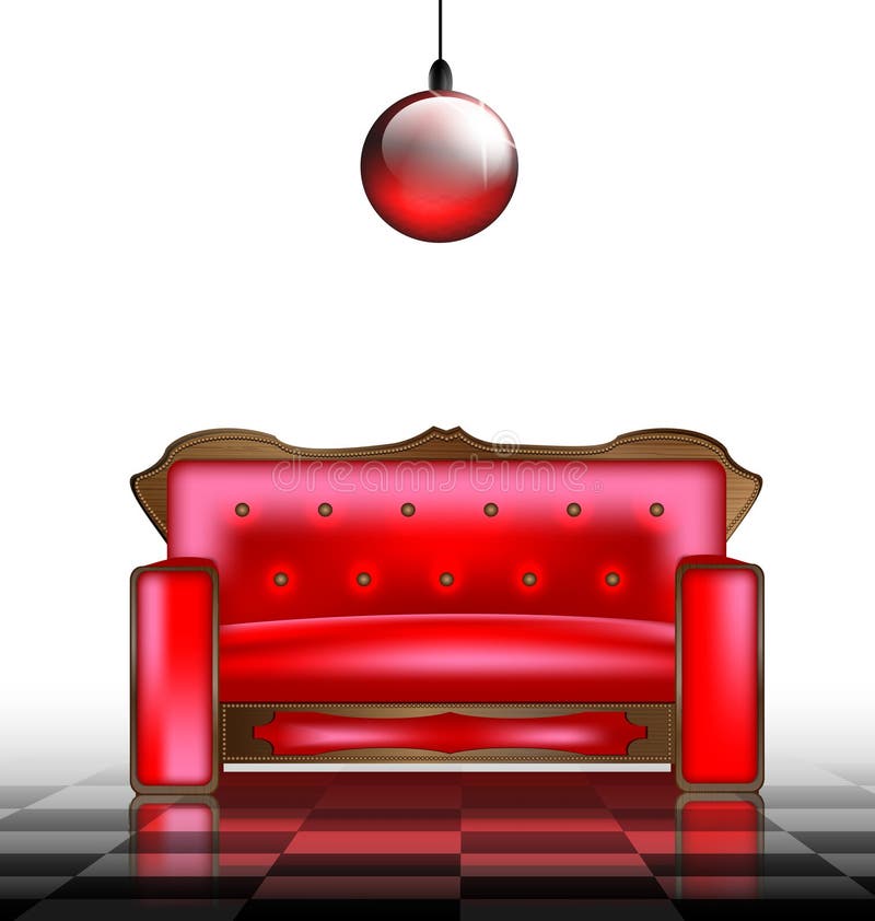 Red sofa on the stage stock image. Image of interior - 17621643