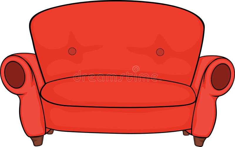 Red sofa stock vector. Illustration of house, cartoon - 35356733