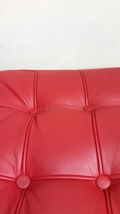 Red Sofa Upholstery. Upholstery in Red Leatherette Stock Image - Image ...
