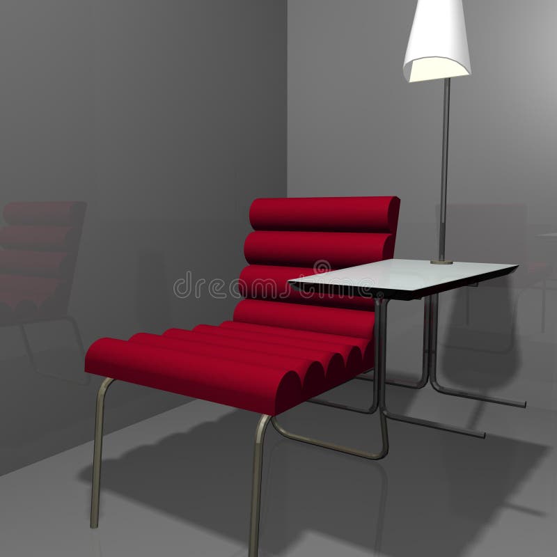 A red soft easy chair stock illustration. Illustration of floor - 10236676