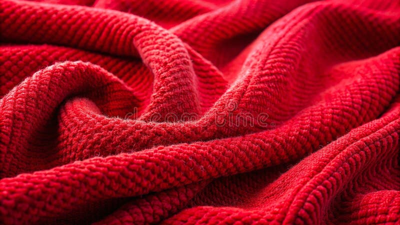 Red Soft Fabric Texture. Feeling of Warmth and Comfort Stock ...