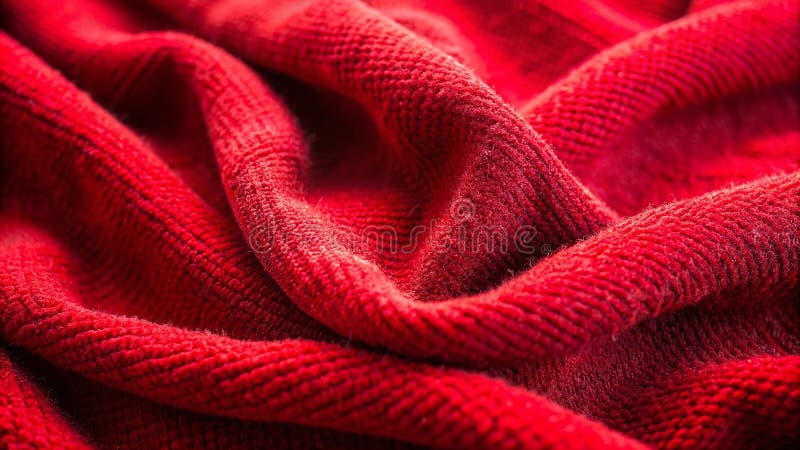 Red Soft Fabric Texture. Feeling of Warmth and Comfort Stock ...