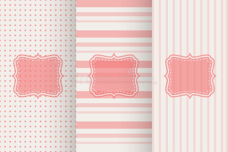 Red Soft Light Striped Seamless Pattern Set Stock Vector - Illustration ...