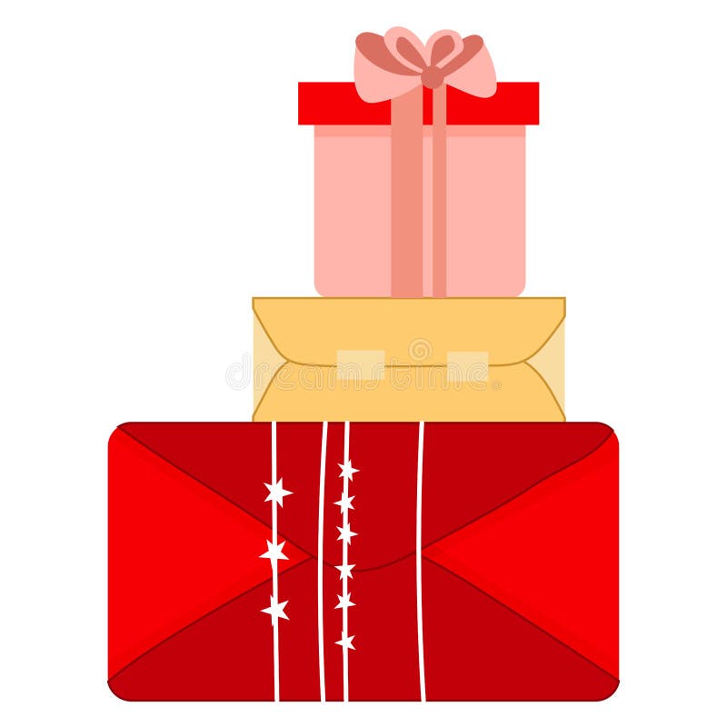 Red, Soft Pink and Beige Gift Box Set with Ribbon. Holiday Gift Boxes ...