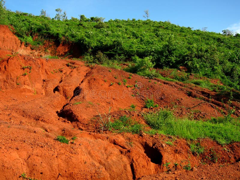 Red soil erosion stock photo. Image of eroded, washout - 3285772