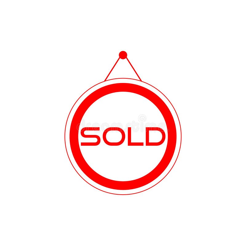 Red Sold Icon Isolated on White Background Stock Vector - Illustration ...