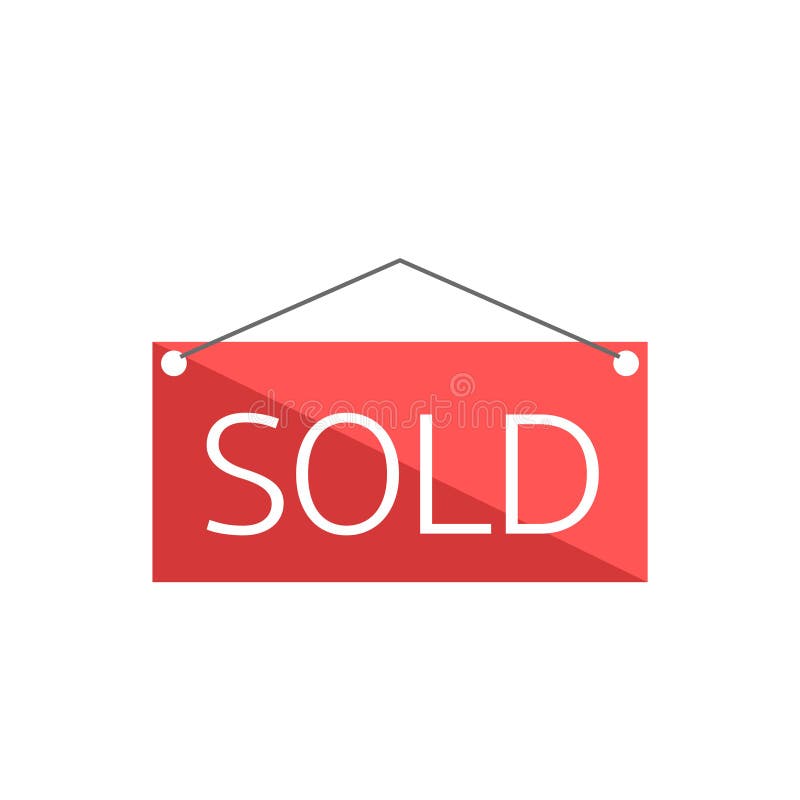 Red sold sign stock illustration. Illustration of house - 149199156