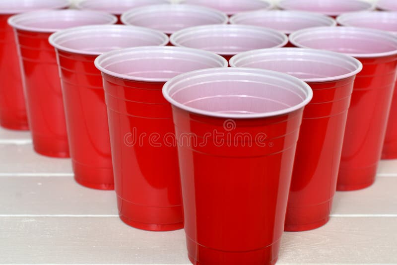 Red Plastic Drinking Cups stock photo. Image of drink - 110588392