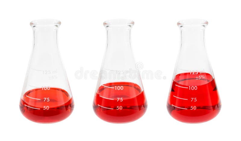 Flask and Test Tubes with Solution in Small Beaker Stock Photo - Image ...