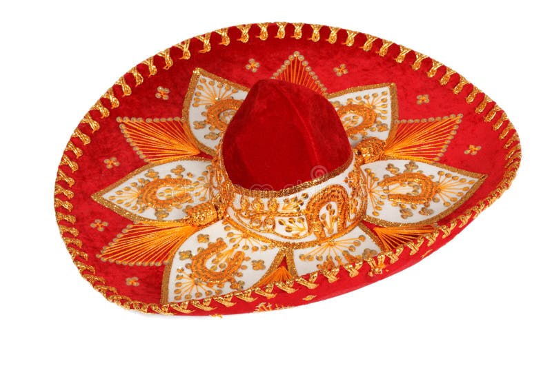 Red sombrero isolated stock image. Image of traditional - 7911521