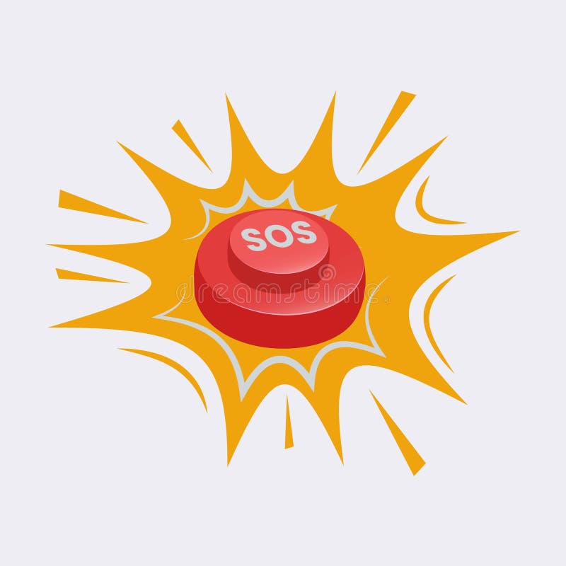 Red SOS Button for Emergency Alarm Stock Illustration Stock ...