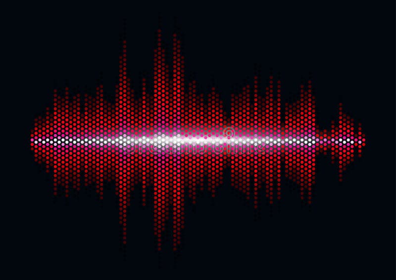 Red Sound Waveform with Hex Grid Light Filter Stock Vector ...