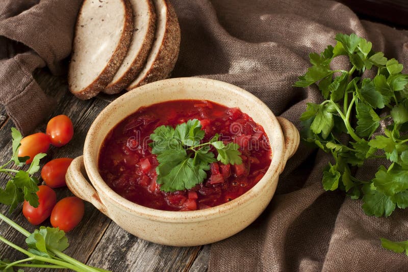 Red soup borscht stock photo. Image of pepper, appetizing - 52425664