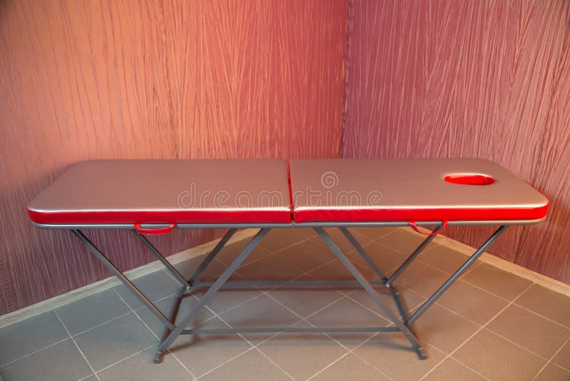 Red Spa Relaxation Bed for Massage Stock Photo - Image of background ...