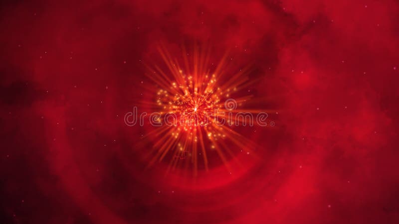 Red Space Activity with Many Little Stars, Modern 3d Render Abstraction ...