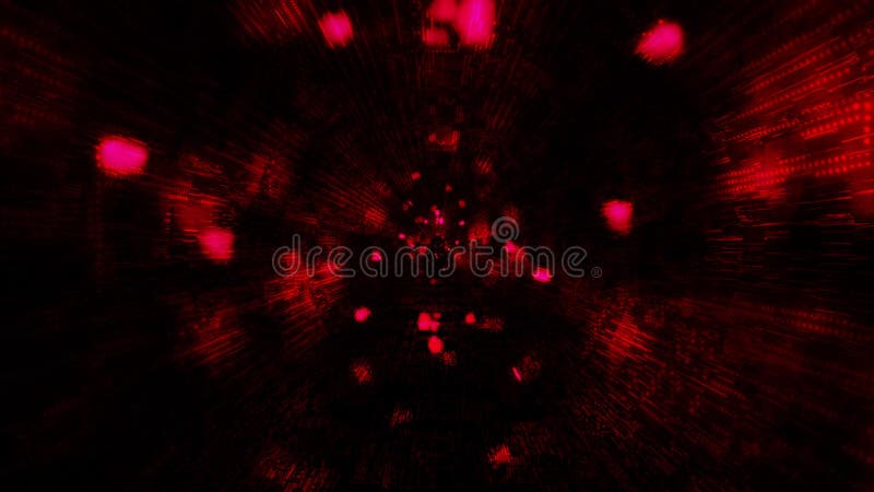 Red Space Particles Scifi Tunnel 3d Illustration Vfx Background ...