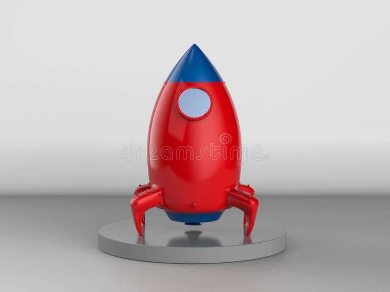 Red Space Shuttle on Grey Background Stock Illustration - Illustration ...
