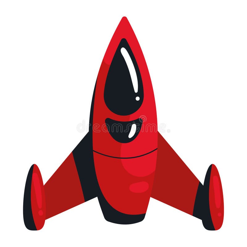 Red Spaceship Space Outer Retro Stock Illustration - Illustration of ...