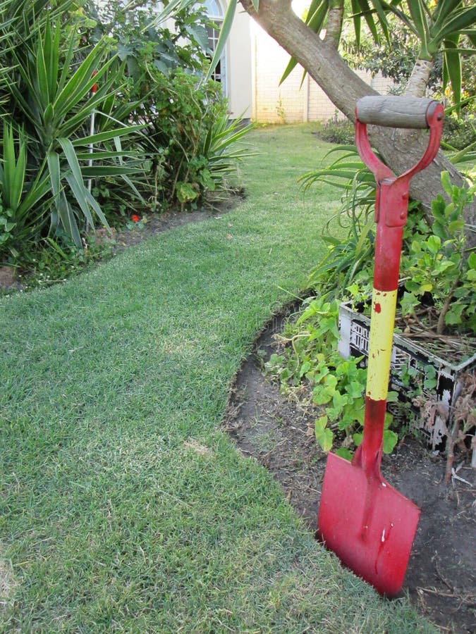 Red Spade. stock photo. Image of garden, spade, spades - 64509920