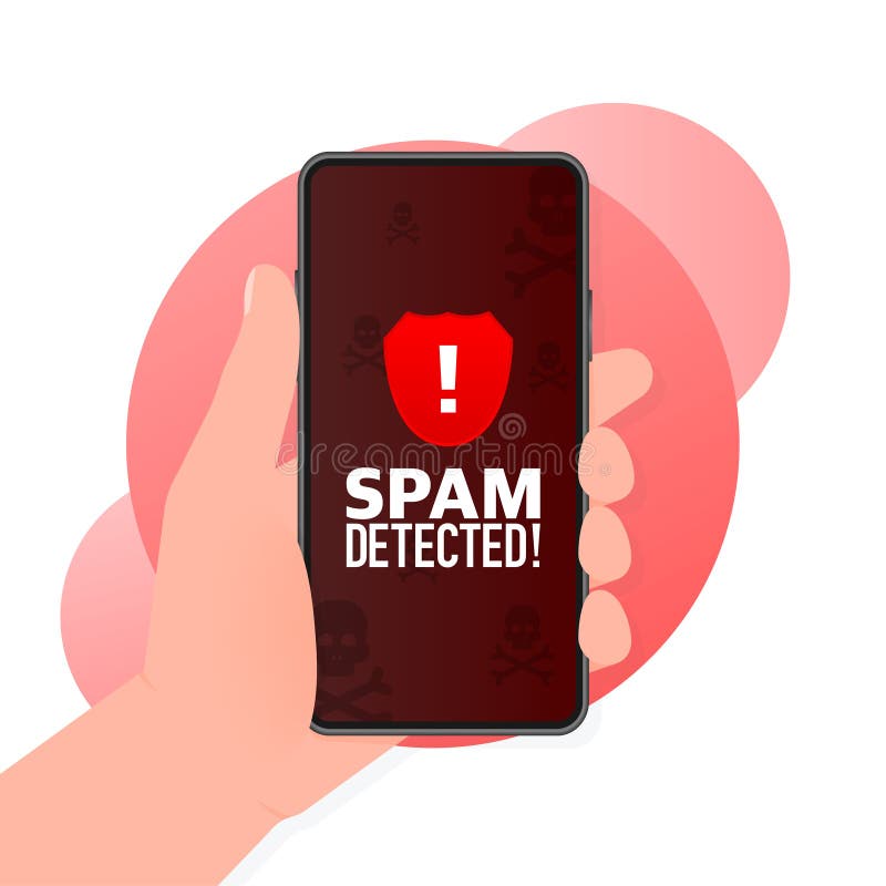 Red Spam Detected Icon. Phishing Scam. Hacking Concept. Cyber Security ...