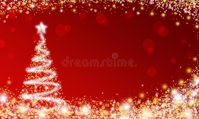 Red Sparkle Christmas Tree Wallpaper Stock Illustration - Illustration ...