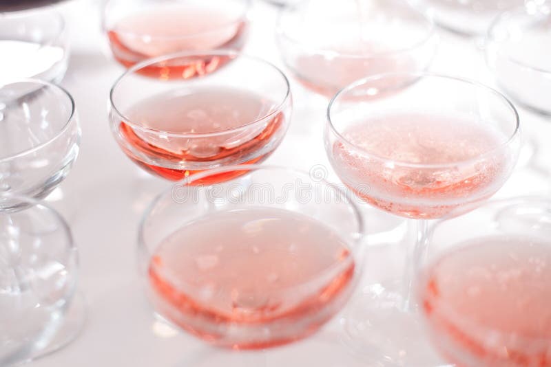 Red Sparkling Wine in a Few Glasses Stock Photo - Image of transparent ...