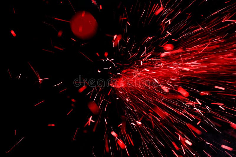 Red Sparks on Black Background Stock Photo - Image of close, abstract ...
