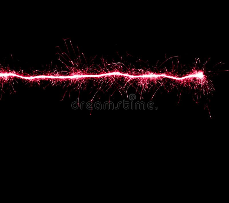 Red Sparks in the Dark, Lines of Glowing Sparks Stock Photo - Image of ...