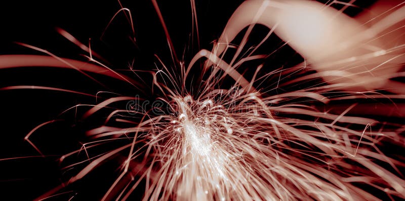 Red Sparks in the Dark. Lines of Light Stock Photo - Image of metal ...