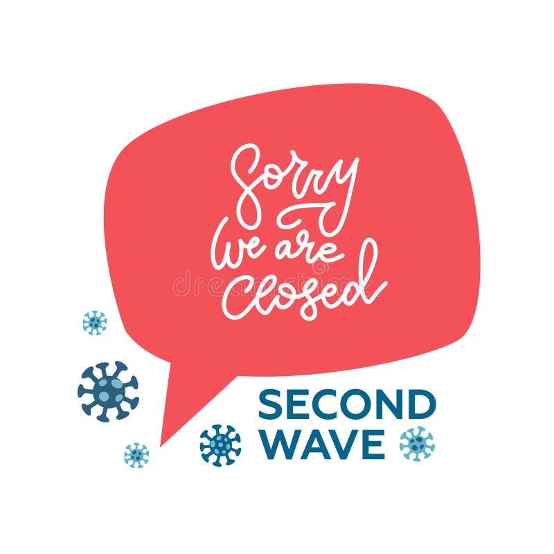 Red Speach Bubble Sign Sorry we are Closed Isolated on Transparent ...