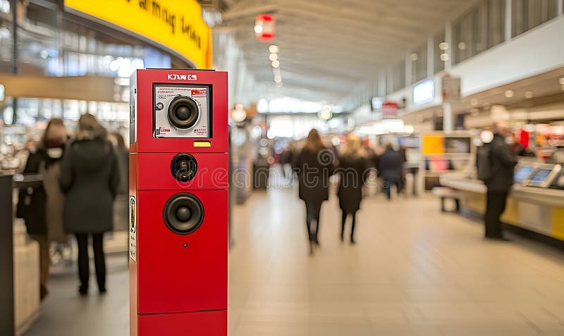 Red AI-Generated Speaker in Airport Stock Illustration - Illustration ...