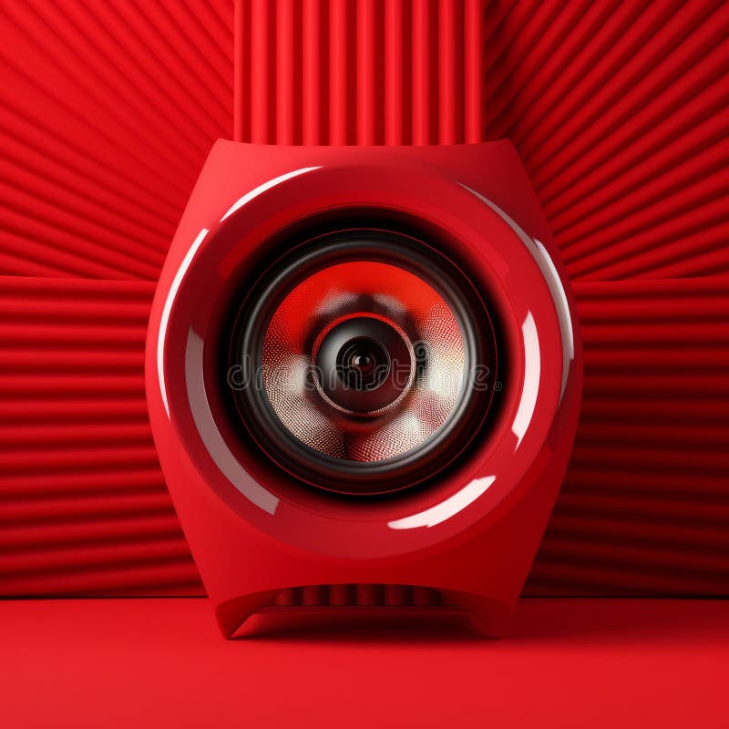 Viscose Speaker: Ultra Realistic 3d Illustration with Red Background ...