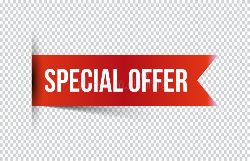 Red Special Offer Banner with Shadow on Transparent Background. Can Be ...