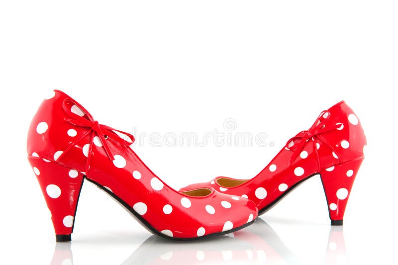 Red speckles shoes stock image. Image of shoes, isolated - 9869863