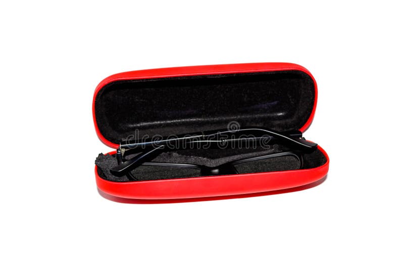Red Spectacle Case for Glasses Stock Image - Image of farsighted ...