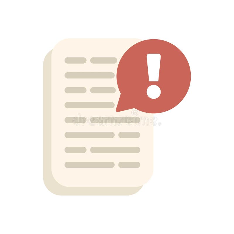 Exclamation Point Appearing from a Document Icon Stock Illustration ...