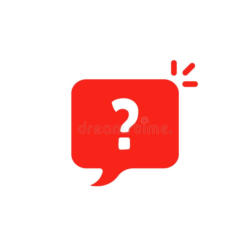 Red Speech Bubble with Question Mark Like Quiz Stock Vector ...