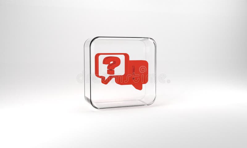 Red Speech Bubbles with Question and Answer Icon Isolated on Grey ...
