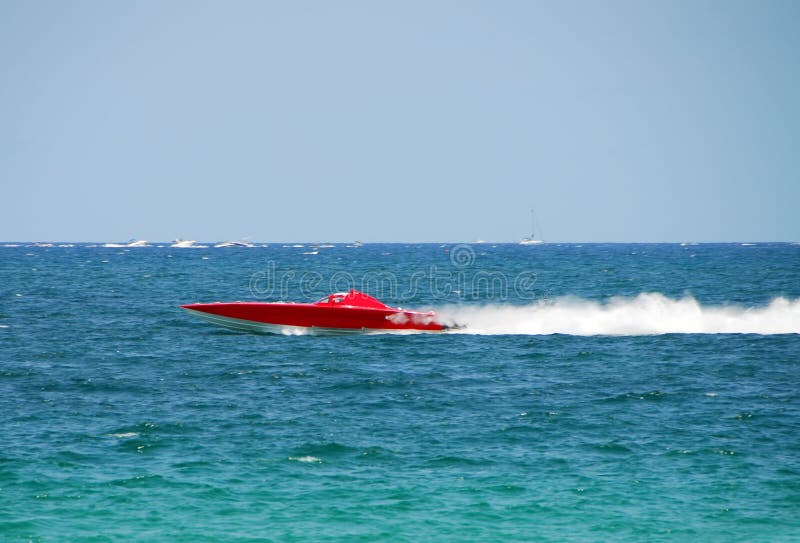 Red speedboat stock image. Image of extreme, water, racer - 8384535