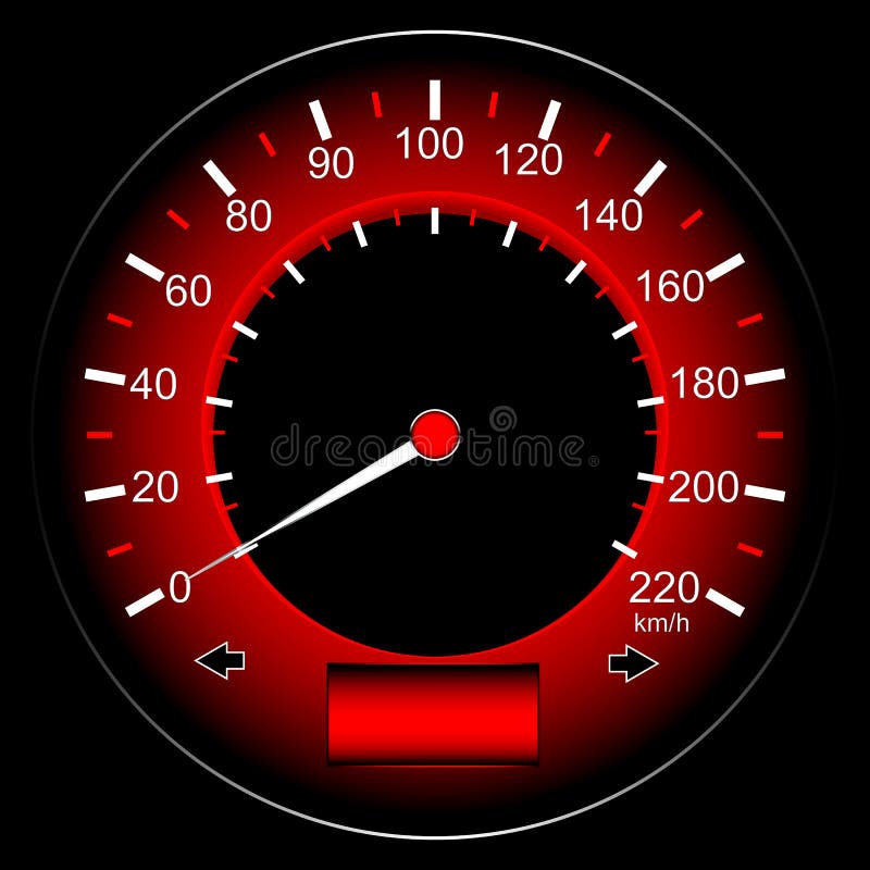 Red Speedometer Car, Technology Stock Vector - Illustration of control ...