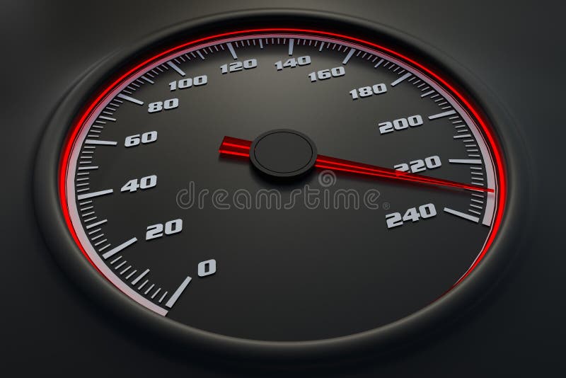 Red Speedometer in Car on Dashboard Stock Illustration - Illustration ...