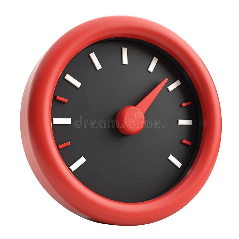 Red Speedometer Gauge Showing Progress and Speed Measurement Stock ...