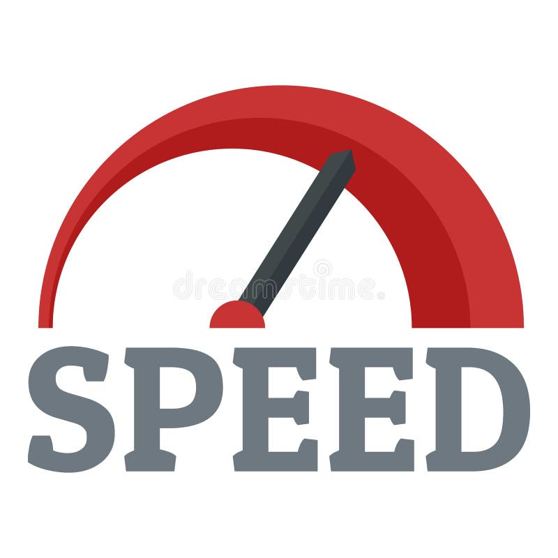 Red Speedometer Logo, Flat Style Stock Vector - Illustration of chart ...